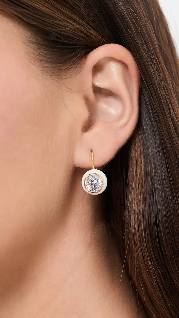 HART Enamel Bezel Drop Earrings
