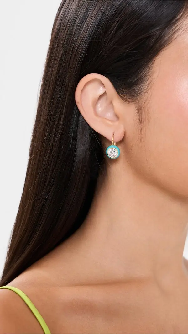 HART Enamel Bezel Drop Earrings