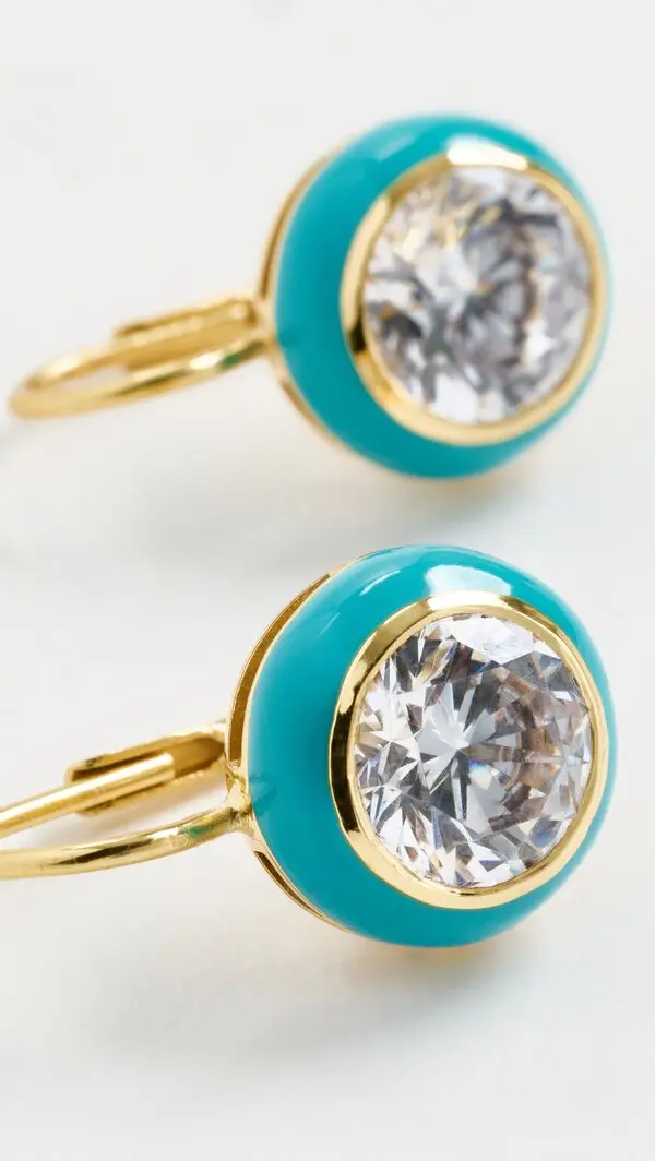 HART Enamel Bezel Drop Earrings