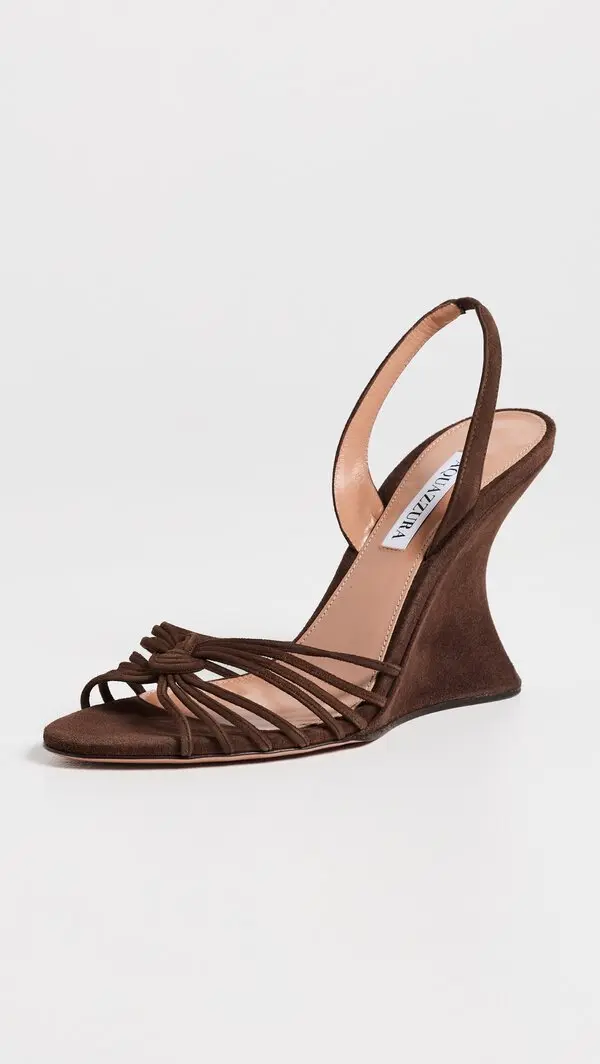 AQUAZZURA Serenity Suede Wedges 95mm