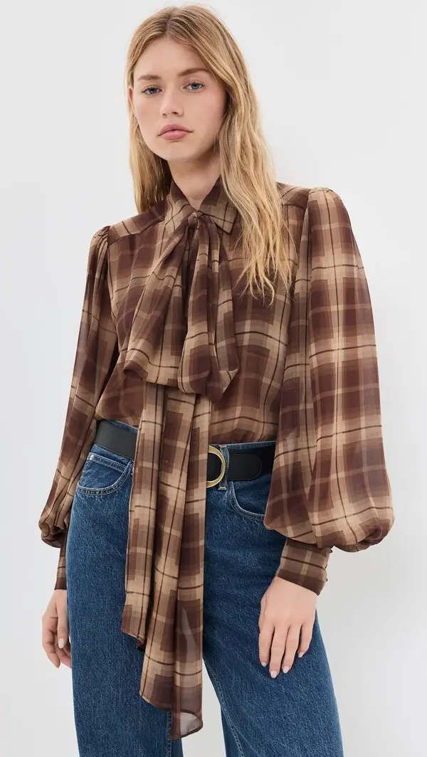 Bardot Cecile Scarf Button Down Shirt