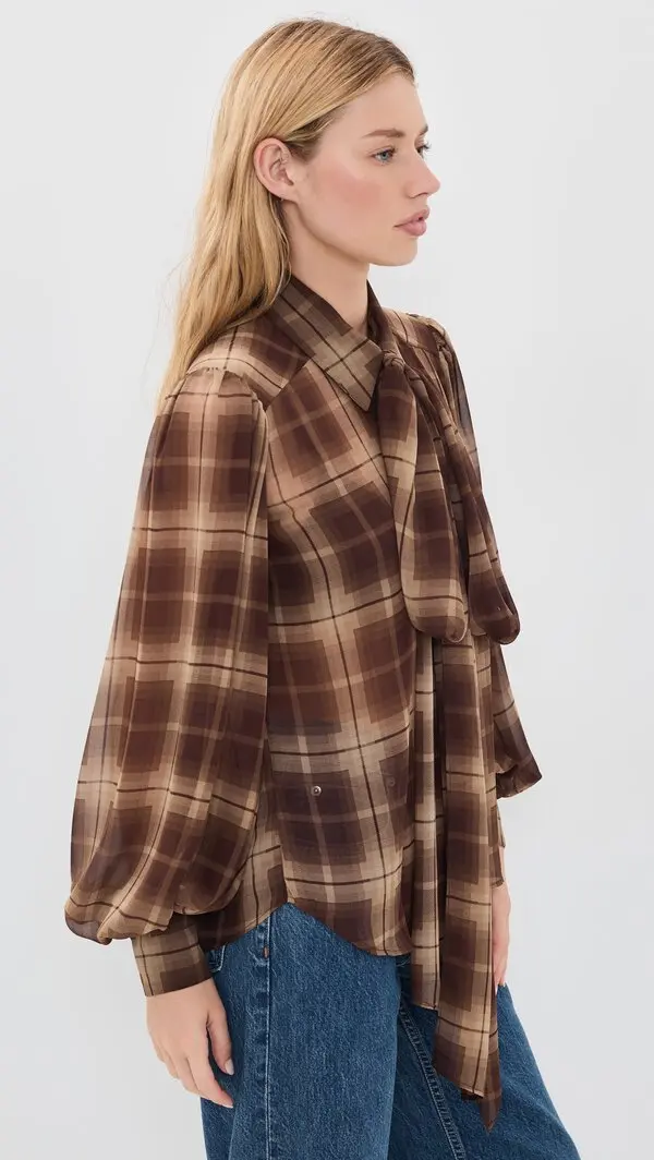 Bardot Cecile Scarf Button Down Shirt
