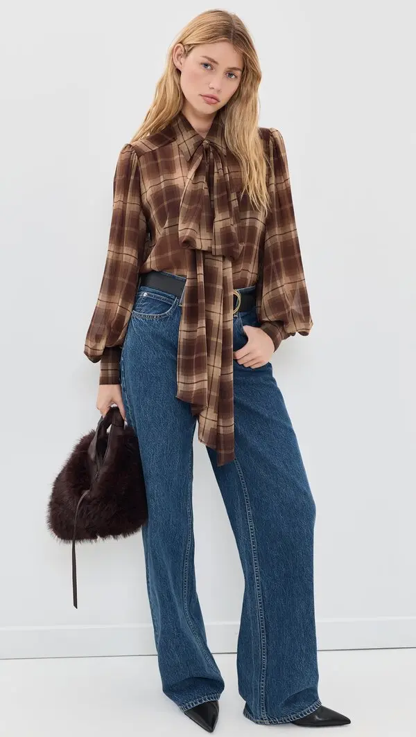 Bardot Cecile Scarf Button Down Shirt