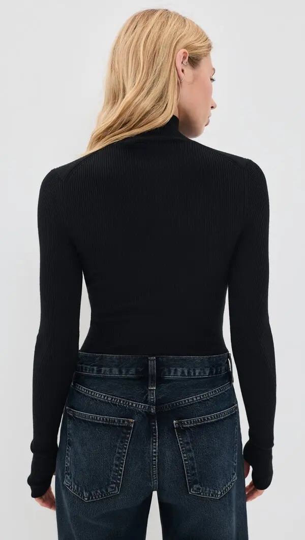 Alice + Olivia Roberta Ribbed Turtleneck Top
