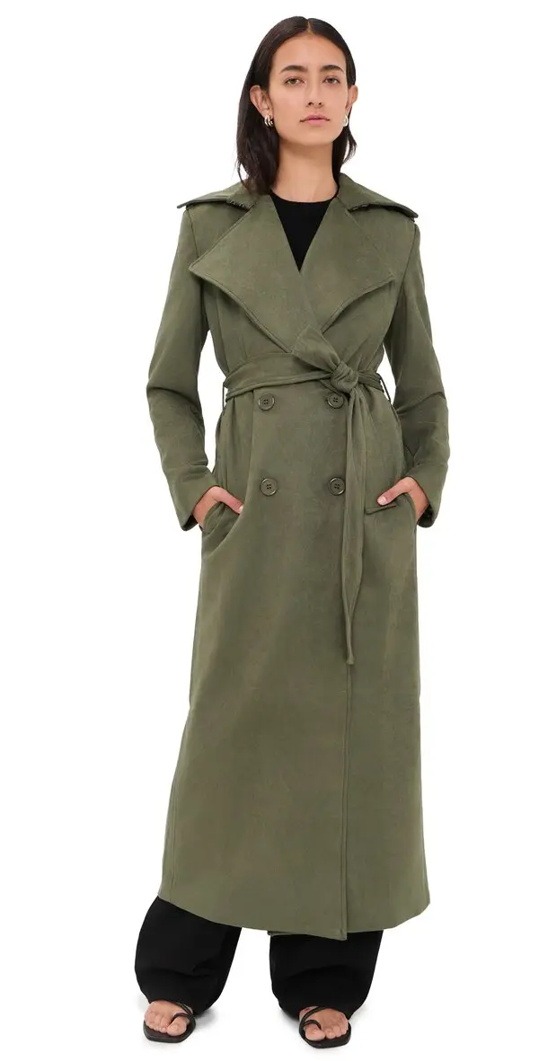 Bardot Kira Faux Suede Trench Coat