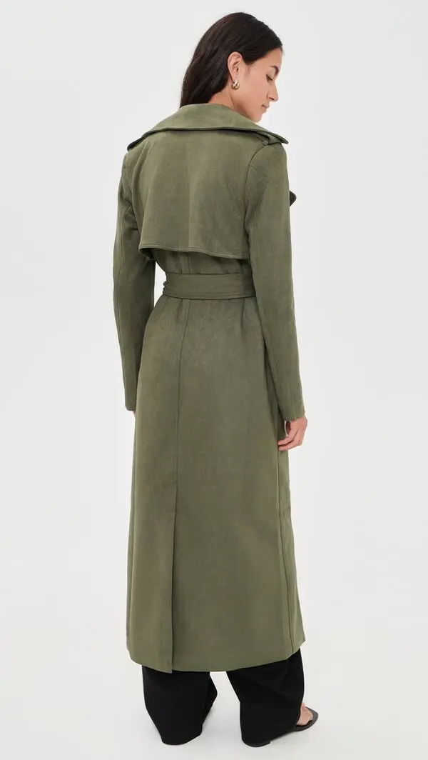 Bardot Kira Faux Suede Trench Coat