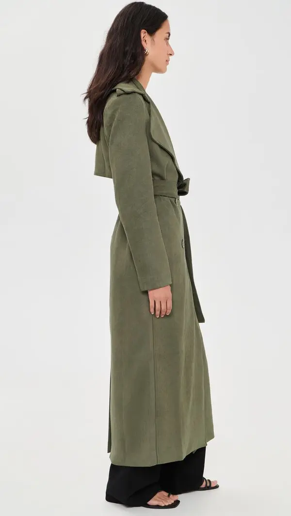 Bardot Kira Faux Suede Trench Coat
