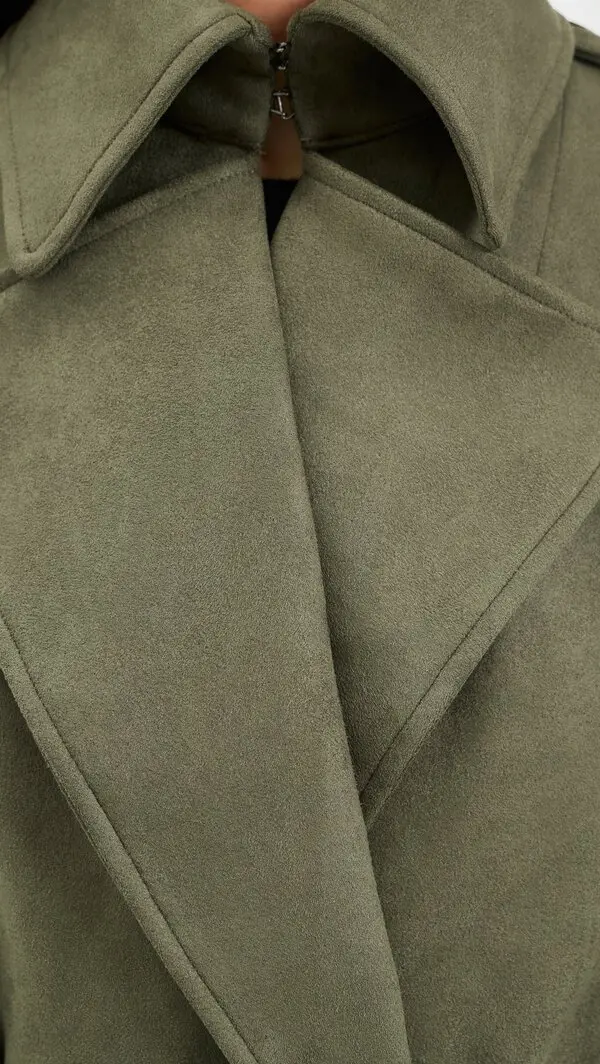 Bardot Kira Faux Suede Trench Coat