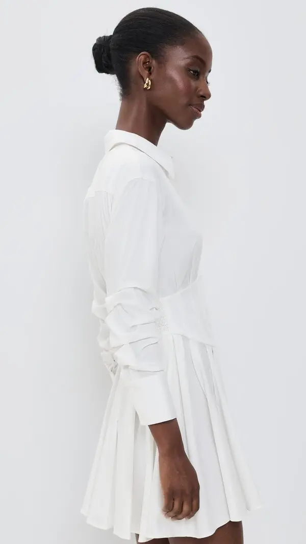 Alice + Olivia Edie Corset Button Down Mini Dress