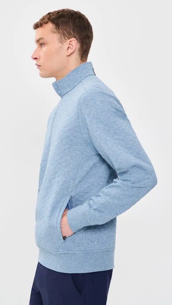 Rlx Ralph Lauren Quilted Double Knit Quarter Zip