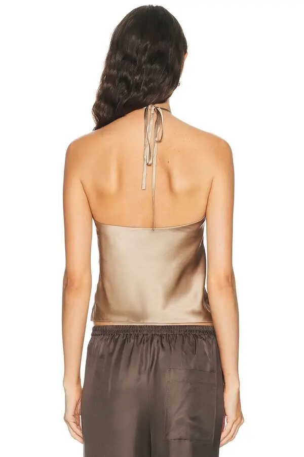 Donni. Silk Halter Top - Shitake