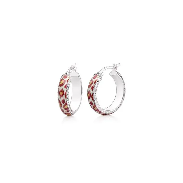 GOLD & HONEY Gold / Silver Leopard Print Huggie Hoop Earrings - Gold/silver