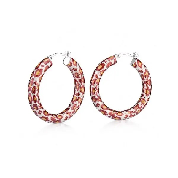 GOLD & HONEY Leopard Print Hoop Earrings - Gold/brown