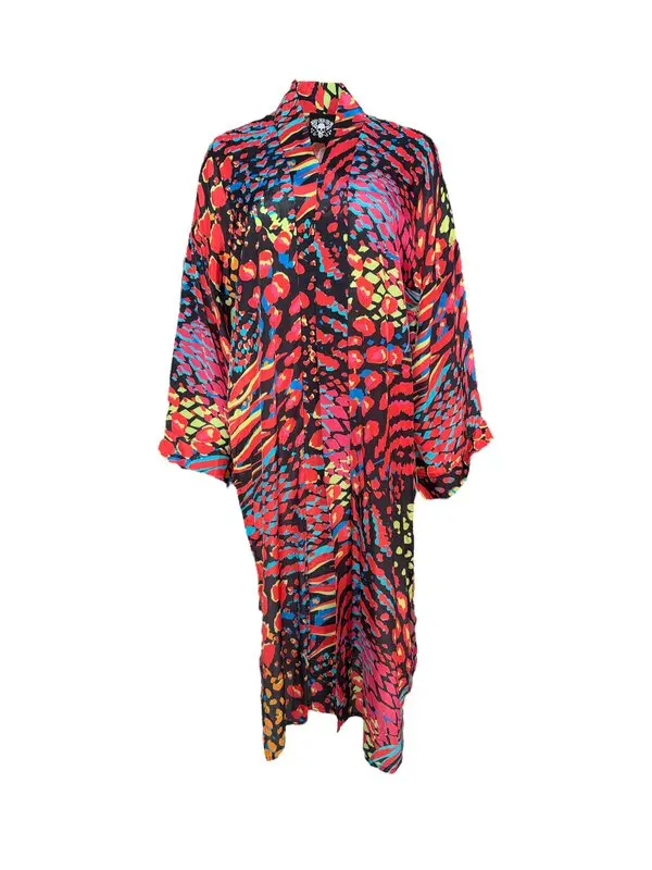 ANY OLD IRON Multicolor Neon Animal Print Duster - Black/red