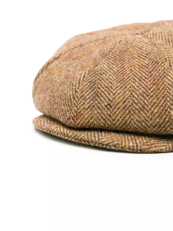 GRAN SASSO Wool Herringbone Flat Cap
