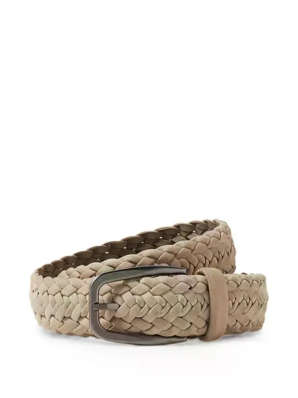 Zegna Braided Nubuck Belt