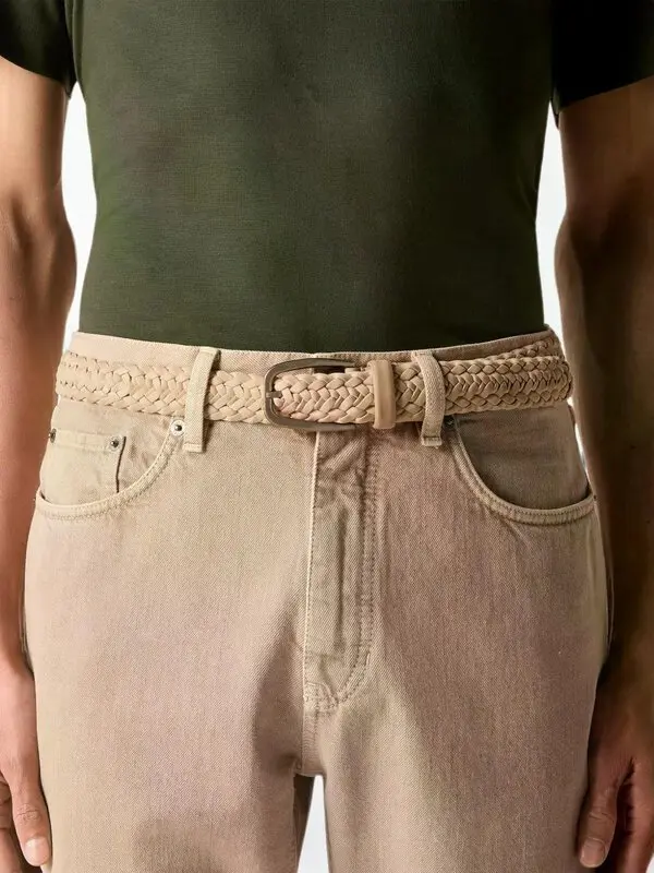 Zegna Braided Nubuck Belt