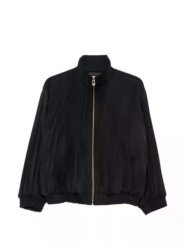 Sandro Plissé-effect Zip-up Bomber Jacket