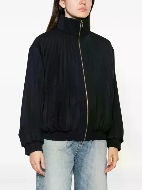 Sandro Plissé-effect Zip-up Bomber Jacket