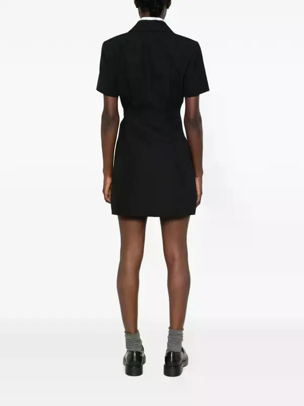 Sandro Pleated Lace-trim Mini Dress