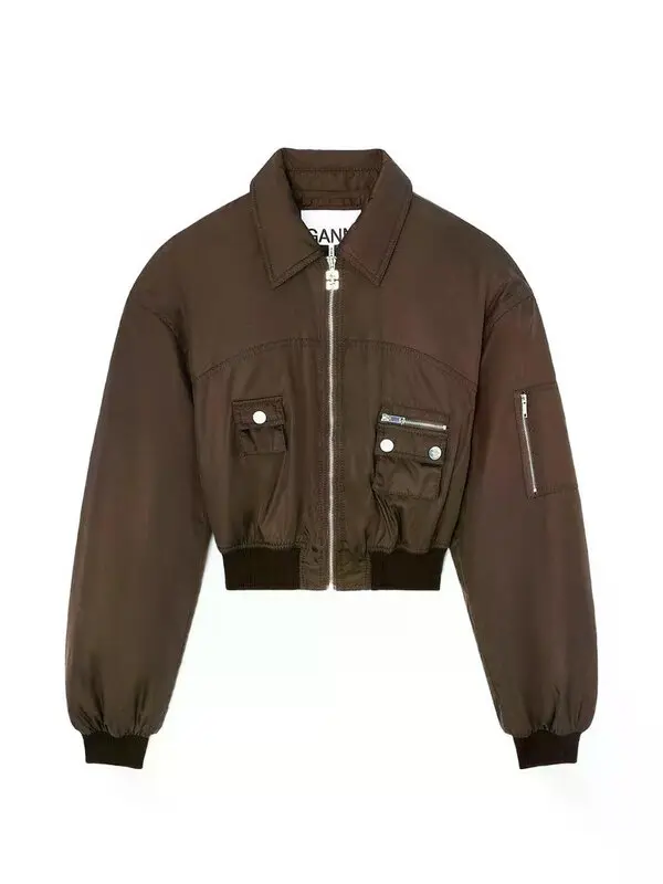 GANNI Duchesse Nylon Bomber Jacket