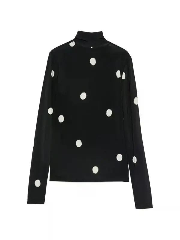 Christian Wijnants Polka-dot High-neck Top - Black