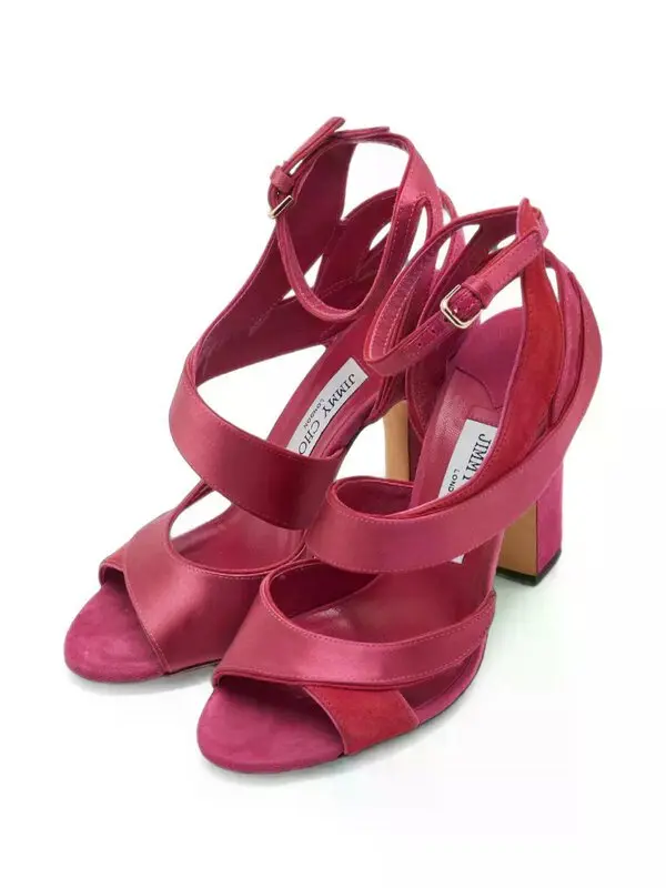 JIMMY CHOO Falcon Strappy Block Heel Sandals