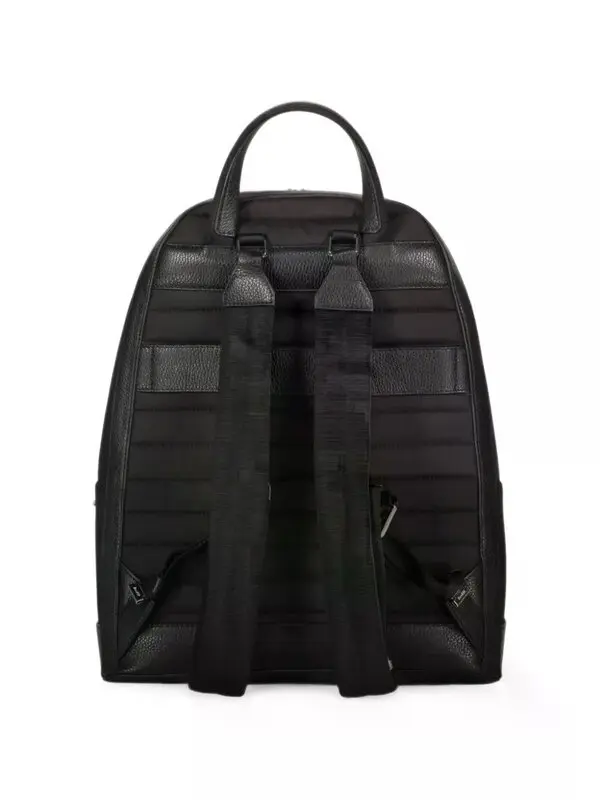 MOORER Pebbled Leather-trim Zip-around Backpack