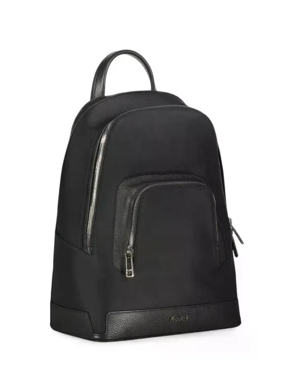 MOORER Pebbled Leather-trim Zip-around Backpack