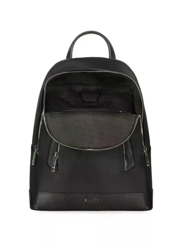 MOORER Pebbled Leather-trim Zip-around Backpack