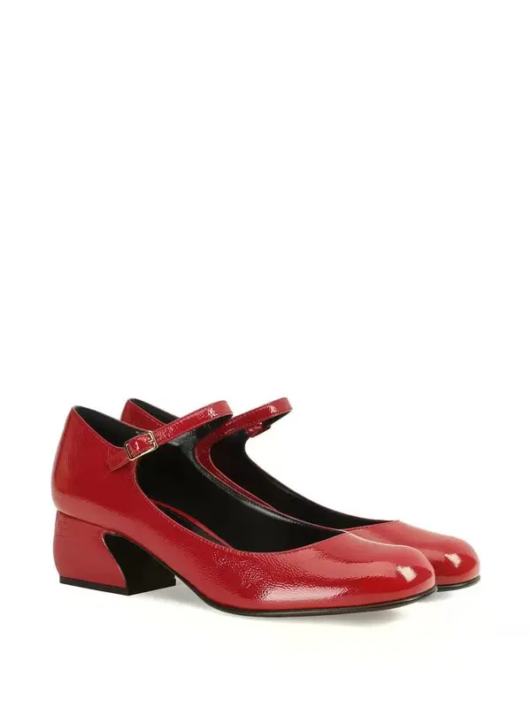 SERGIO ROSSI 45mm Block Heel Mary Jane Pumps