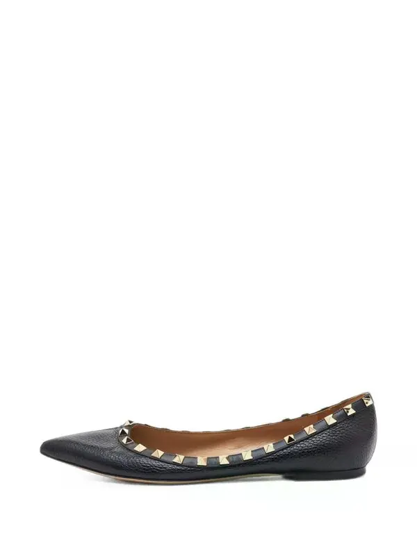 Valentino Garavani Rockstud Pointed-toe Ballet Flats - Black