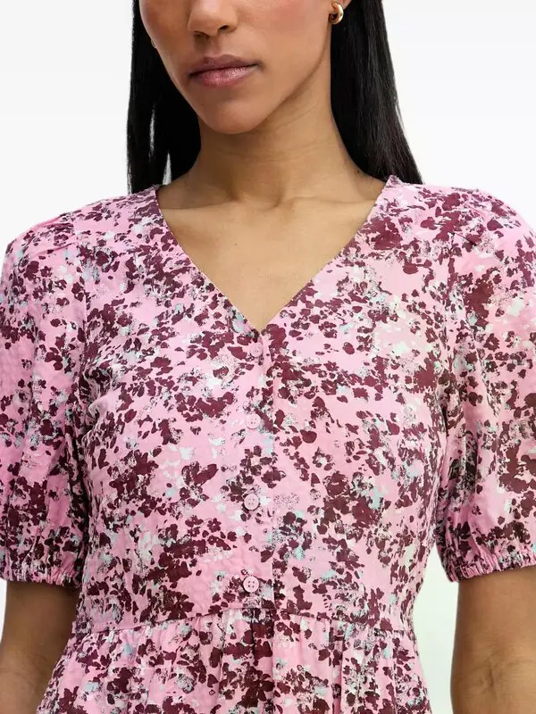 Marc O'polo Floral Print Puff Sleeve Midi Dress