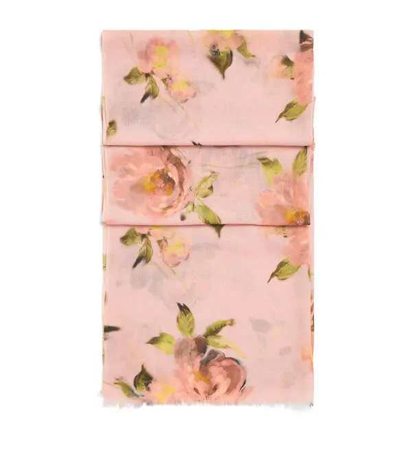 Harrods Wool Midnight Rose Scarf