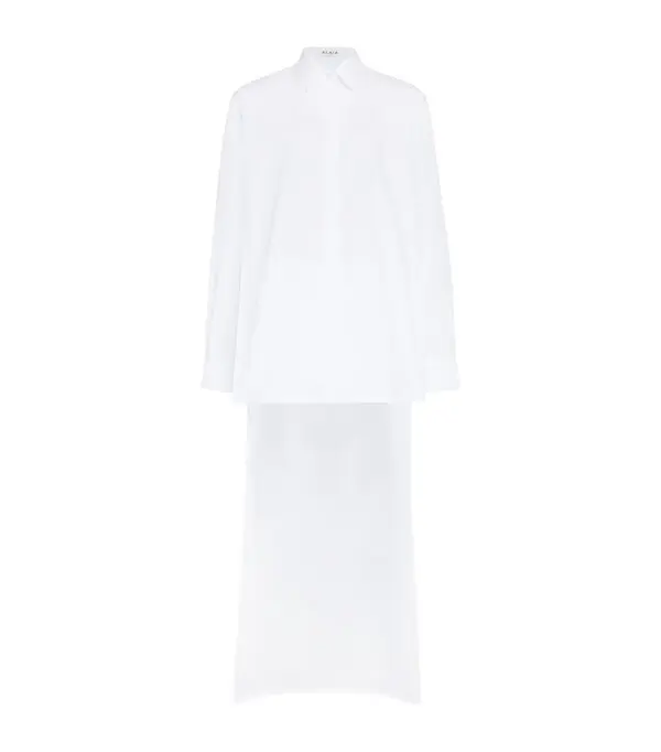 Alaïa Cotton Poplin Asymmetric Shirt - White