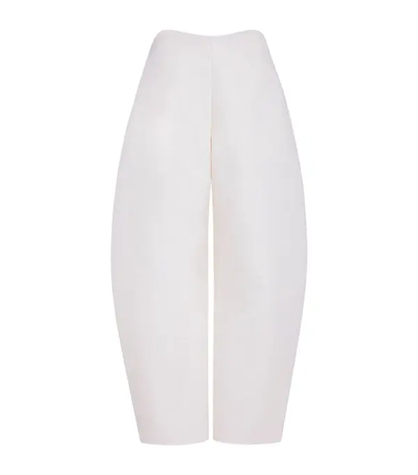 Alaïa Wool Crepe Sculpted Trousers - Ivory