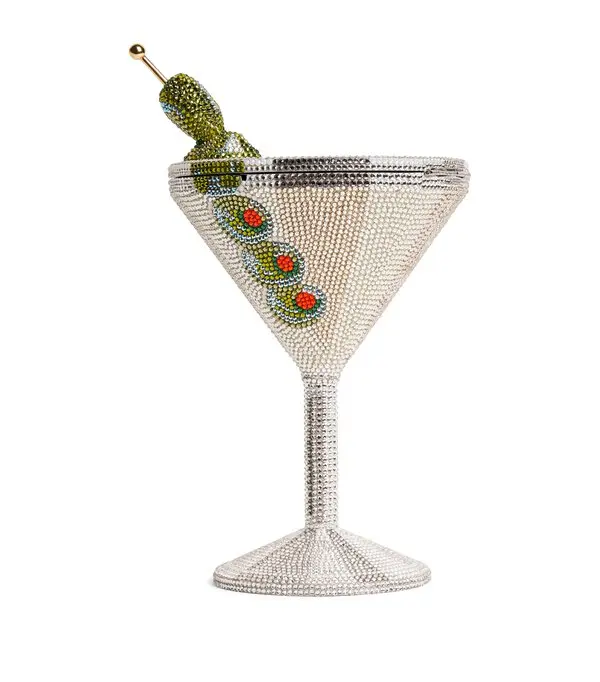 Judith Leiber Embellished Martini Clutch Bag - Silver