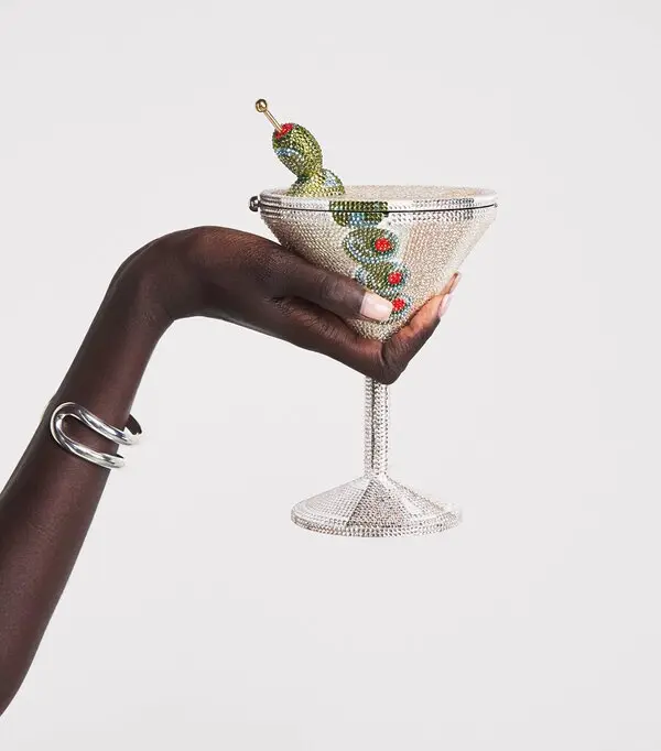 Judith Leiber Embellished Martini Clutch Bag - Silver