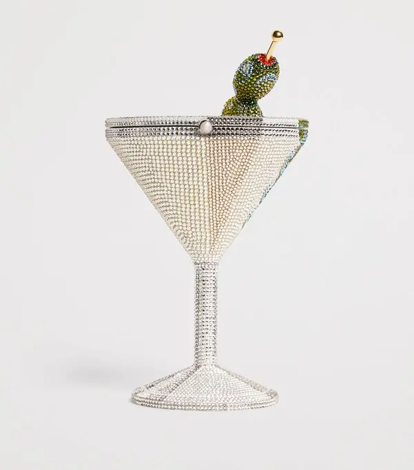 Judith Leiber Embellished Martini Clutch Bag - Silver