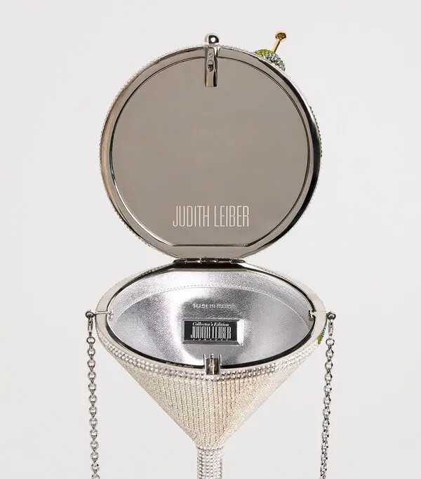 Judith Leiber Embellished Martini Clutch Bag - Silver