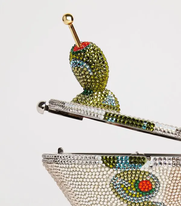 Judith Leiber Embellished Martini Clutch Bag - Silver