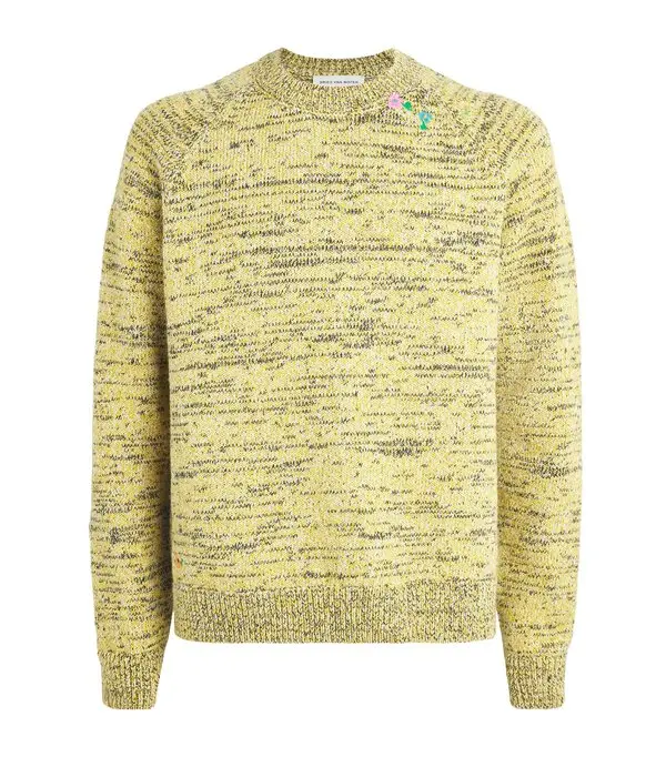 Dries Van Noten Wool-blend Floral Embroidered Sweater