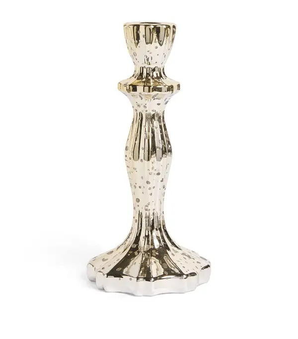 Harrods Glass Metallic Candlestick Holder - Gold