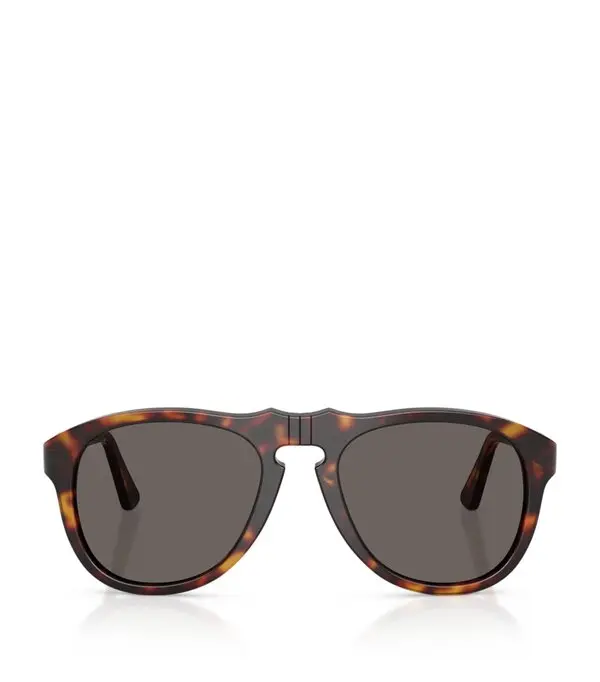 Persol Tortoiseshell Arrow Pilot Sunglasses - Brown