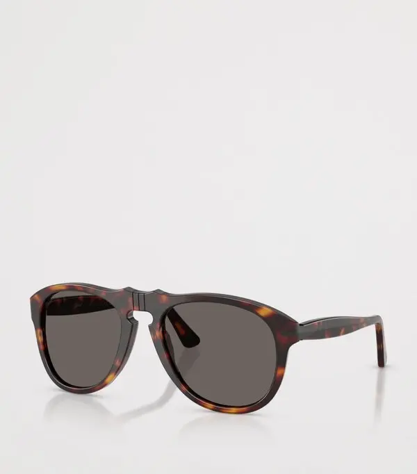 Persol Tortoiseshell Arrow Pilot Sunglasses