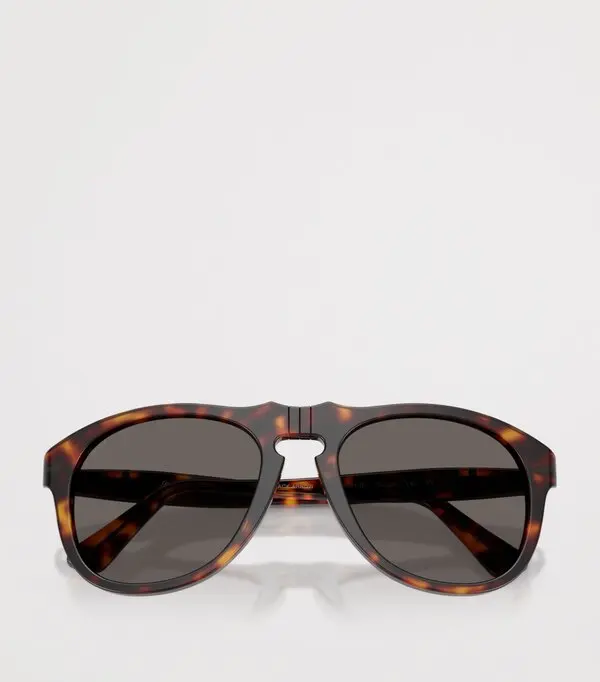Persol Tortoiseshell Arrow Pilot Sunglasses