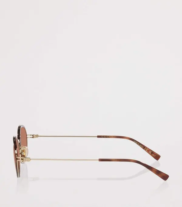 Gucci Tortoiseshell Oval Sunglasses - Brown