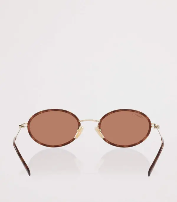 Gucci Tortoiseshell Oval Sunglasses - Brown