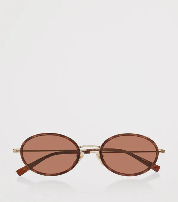 Gucci Tortoiseshell Oval Sunglasses - Brown