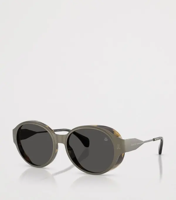 Moncler Titanium Auros Round Sunglasses